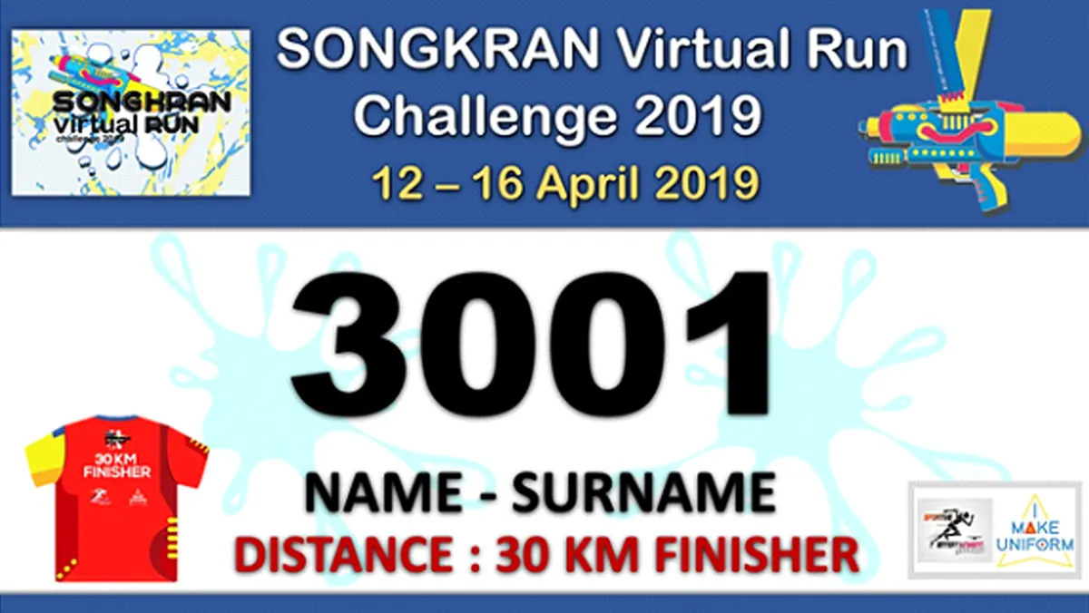 Songkran Virtual Run Challenge 2019 | April 12, 2019 | Runlah